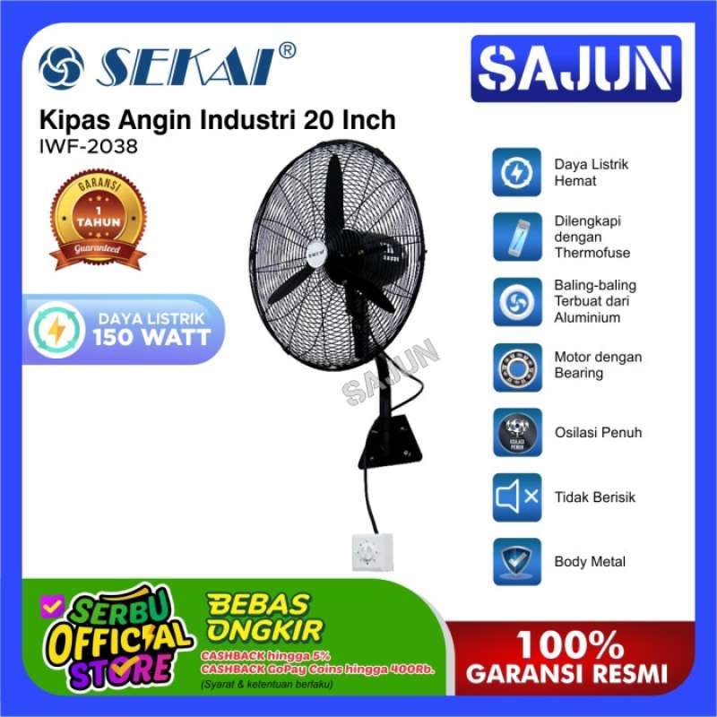 Jual Sekai Kipas Angin Dinding Industri 20 Inch IWF 2038 / IWF2038 di ...