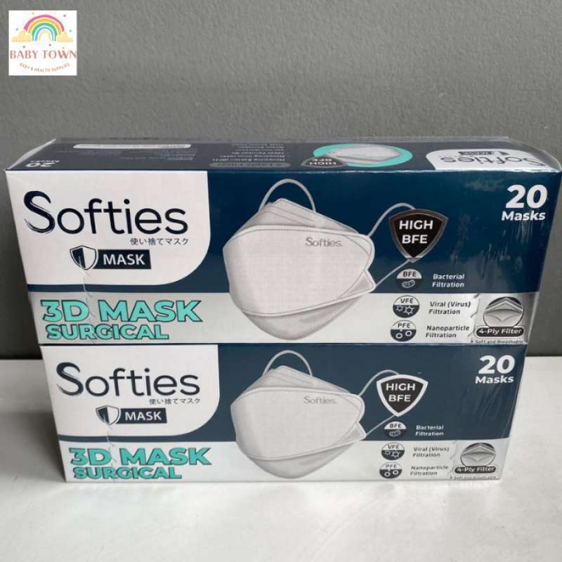 Jual Softies 3D Mask Surgical KF94 4ply isi 20 / Masker 3D Softies di ...