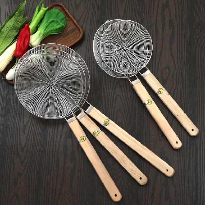 Jual Saringan Mie / Saringan Gorengan Stainless Gagang Kayu di Seller ... Jual Saringan Mie / Saringan Gorengan Stainless Gagang Kayu di Seller ...