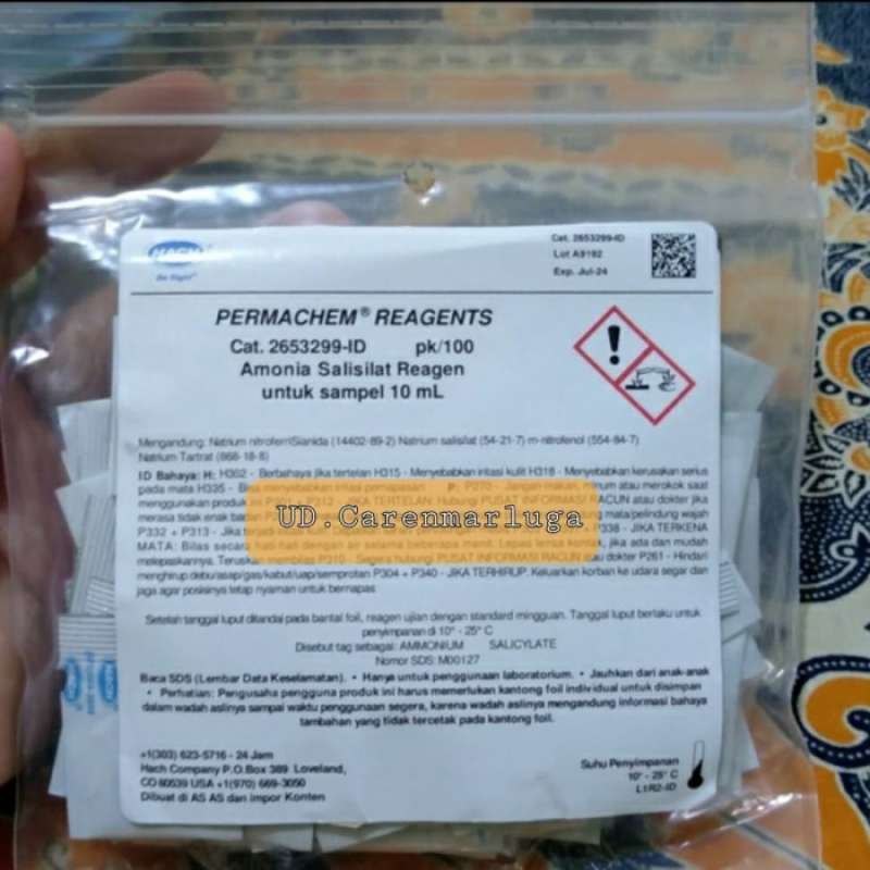 Promo Hach 2653299 Ammonia Salicylate Reagent Powder Pillows 10ml 100pk ...