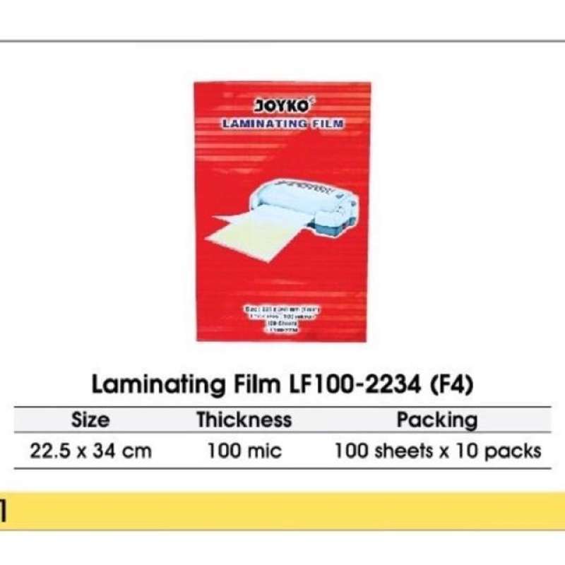 Jual Plastik Laminating Joyko Folio Tebal 100mc di Seller king tools ...