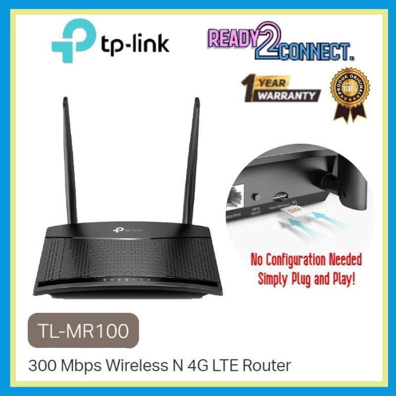 Promo Tp-Link Tl-Mr100 300 Mbps Wireless N 4G Lte Router Diskon 10% di ...
