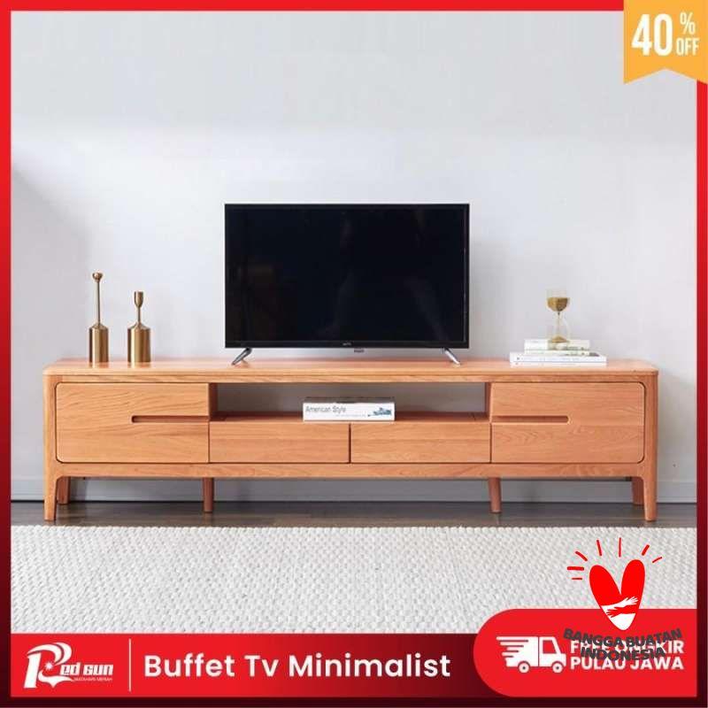 Jual Red Sun Meja Tv 2 Pintu Kayu Solid Walnut Modern Minimalis ...