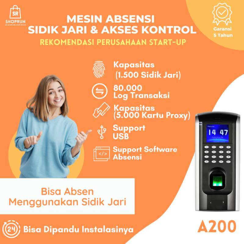 Jual Fingerprint ZKTeco SF200 Mesin Absensi & Akses Kontrol Kartu Mifare di Seller ShopRun ...
