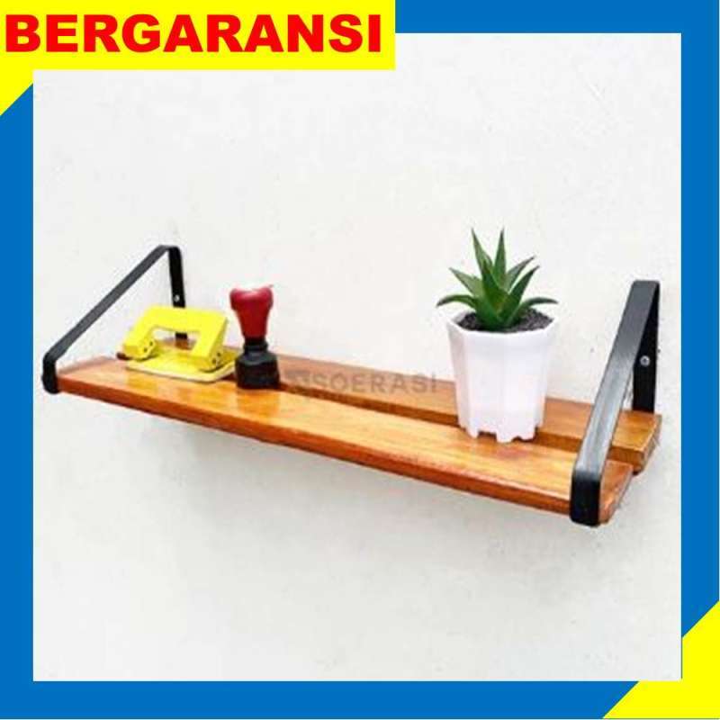 Jual Rak dinding susun besi dan kayu lebar dan luas dekorasi rumah ...