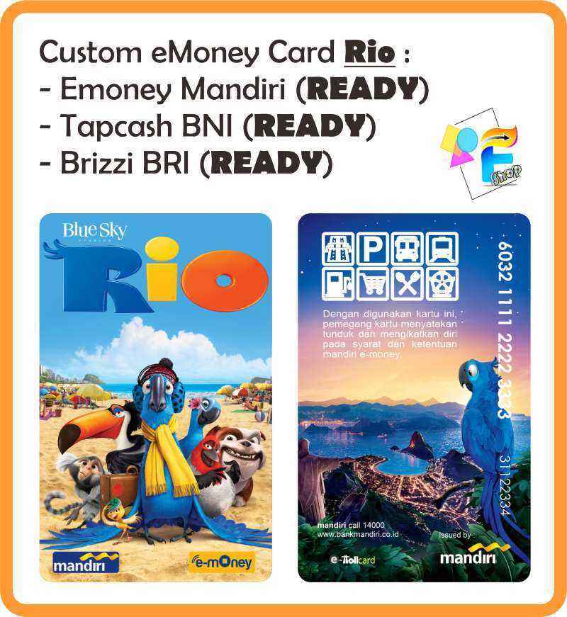Jual Kartu eMoney eToll Tapcash BRIZZI edisi Disney RIO Bird - Custom ...