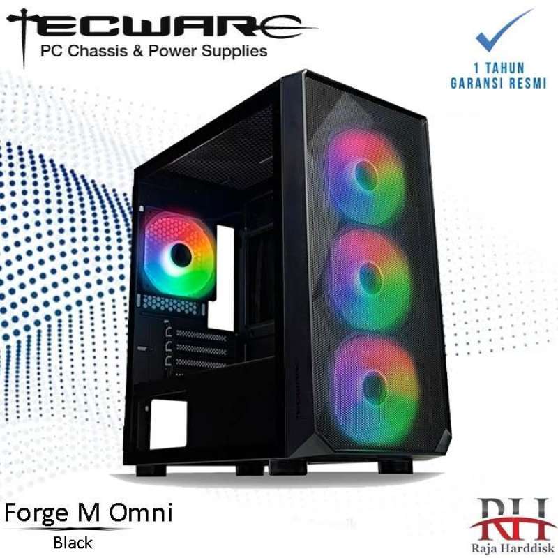 Jual Tecware Forge M OMNI Black - Tempered Glass Mid Tower ATX Case ...