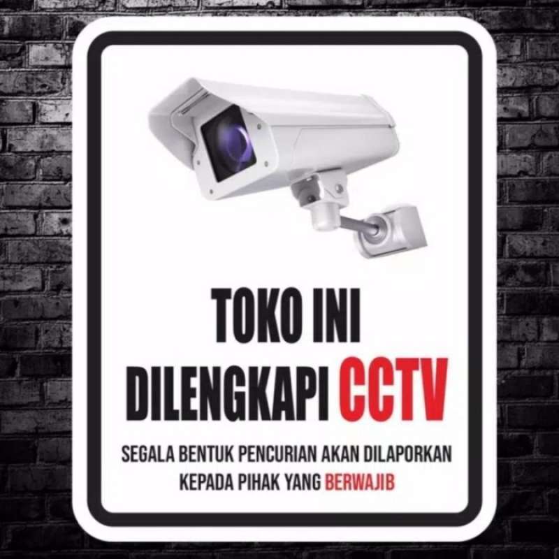 Jual stiker RUMAH DI LENGKAPI CCTV 24j. 30x23cm. Lebel sign Rambu k3 ...