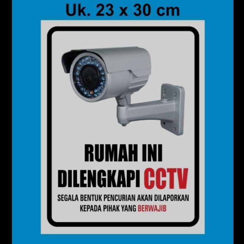 Jual Stiker Rumah Di Lengkapi Cctv 24j. 30x23cm. Lebel Sign Rambu K3 ...