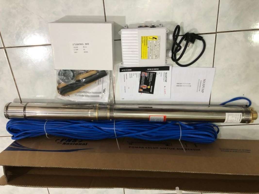 Promo Pompa Satelit 3 Inch 0,75 Hp Submersible Pump Plus Kabel Biru ...