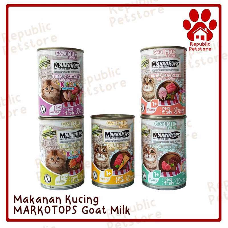 Jual Makanan Basah Kucing Kaleng Markotop 400gr Goat Milk - Cat Can Wet ...
