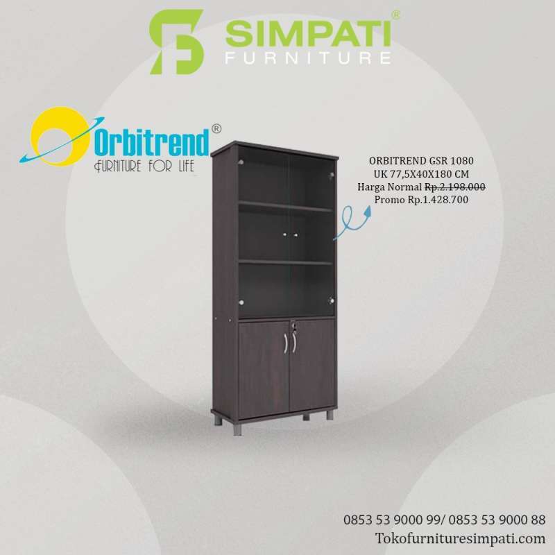 Promo Lemari Buku/Arsip 2 Pintu Kaca Orbitrend GSR 1080 Diskon 2% di ...