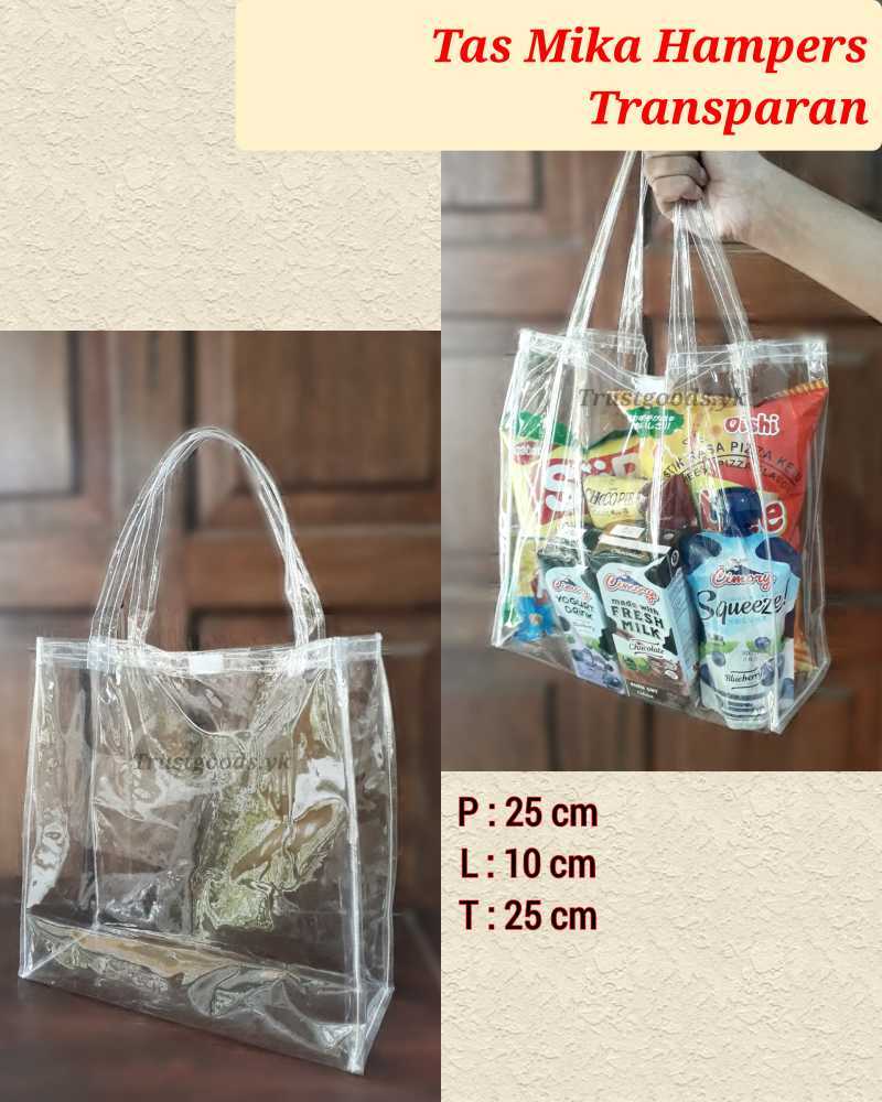 Jual Tas Mika Pvc Transparan 25x10x25 Cm Hampers/souvenir/kado Di ...