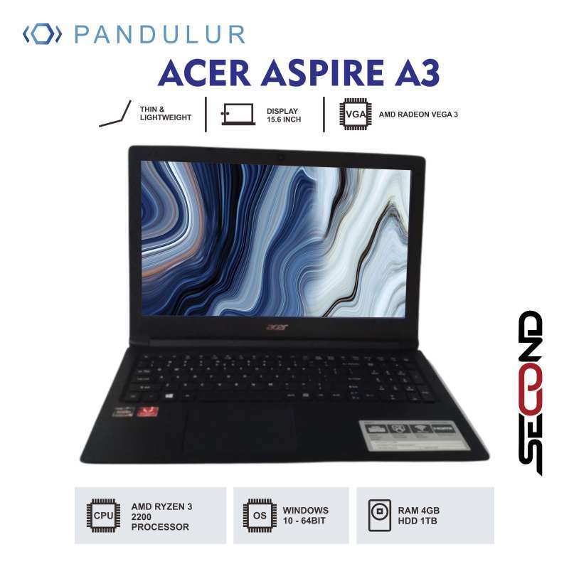 Jual LAPTOP ACER ASPIRE A3 RYZEN 3/4GB/1TB/15INCH di Seller Pandulur ...