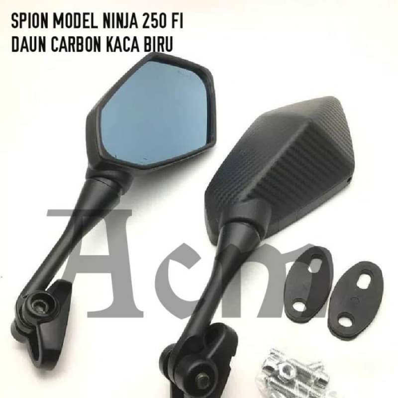 Jual Spion Yamaha R15 V1 V2 model ninja 250 fi carbon mirror blue di ...