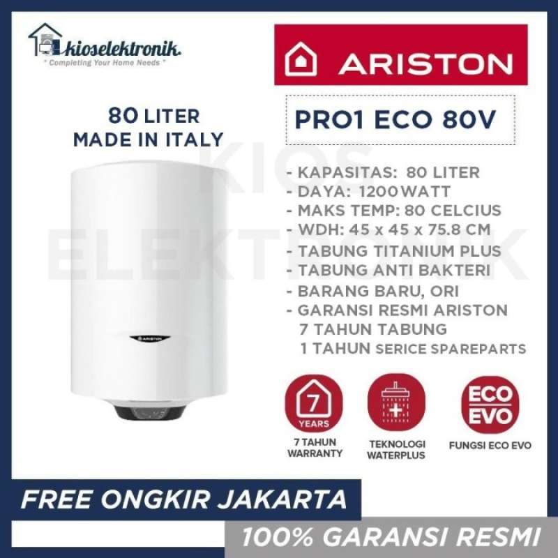 Promo Water Heater Ariston Pro1 Eco 80v - Pro 1 Eco 80 v - Pro1eco 80 Liter Diskon 4% di Seller ...