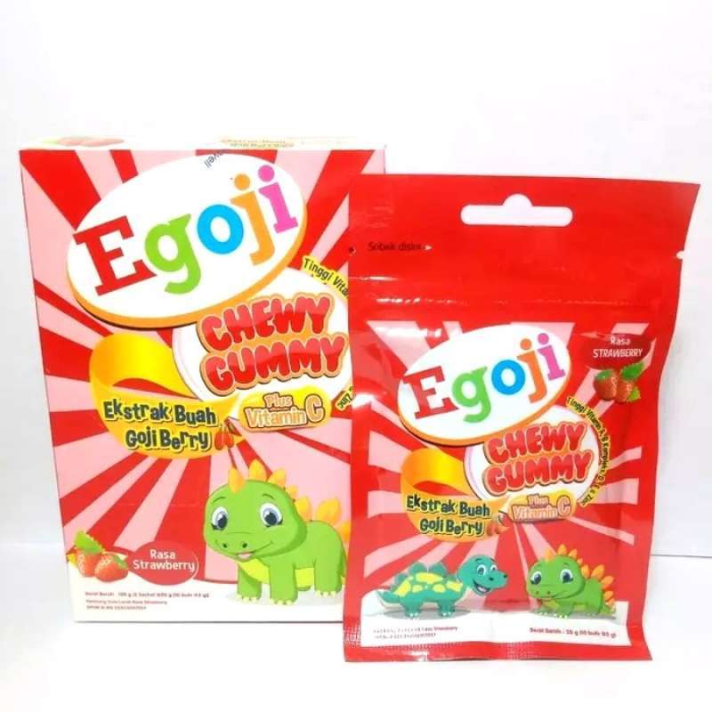 Jual Egoji Chewy Gummy Rasa Strawberry 1Box @ 5Sachet di Seller Zea ...