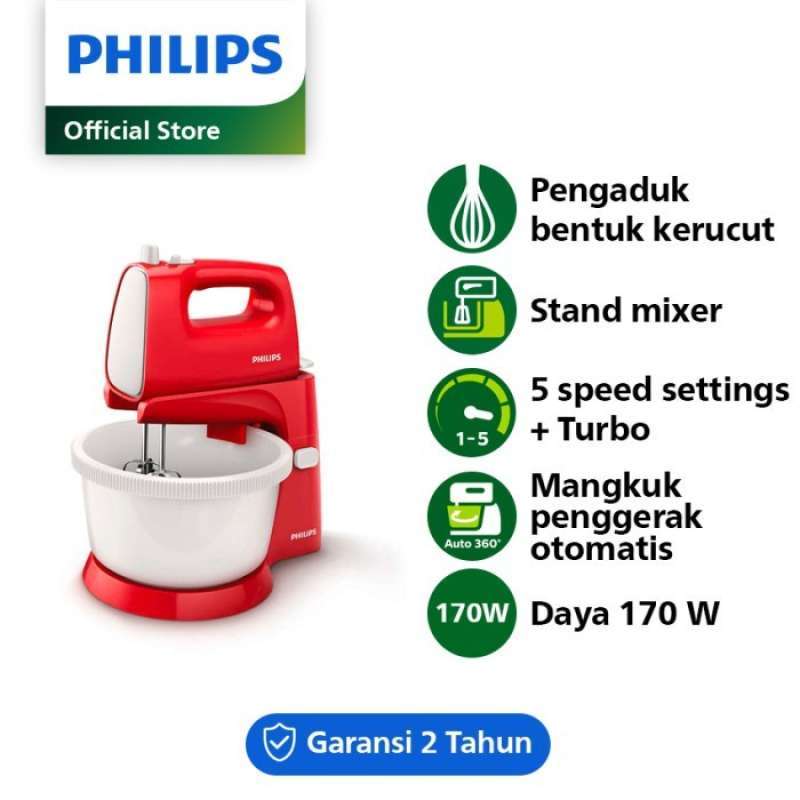 Jual Philips Mixer With Stand Hr1559/10-merah Original Di Seller ...
