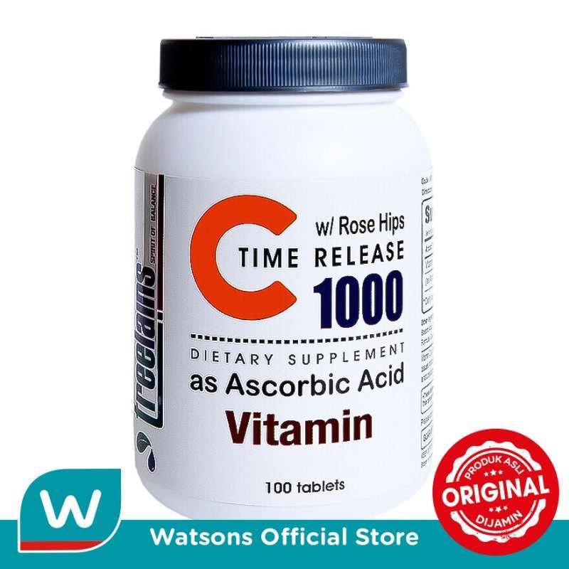 Jual Treelains Vitamin C Time Release 1000mg w/ Rose Hips Ascorbic Acid 100's di Seller WATSONS ...