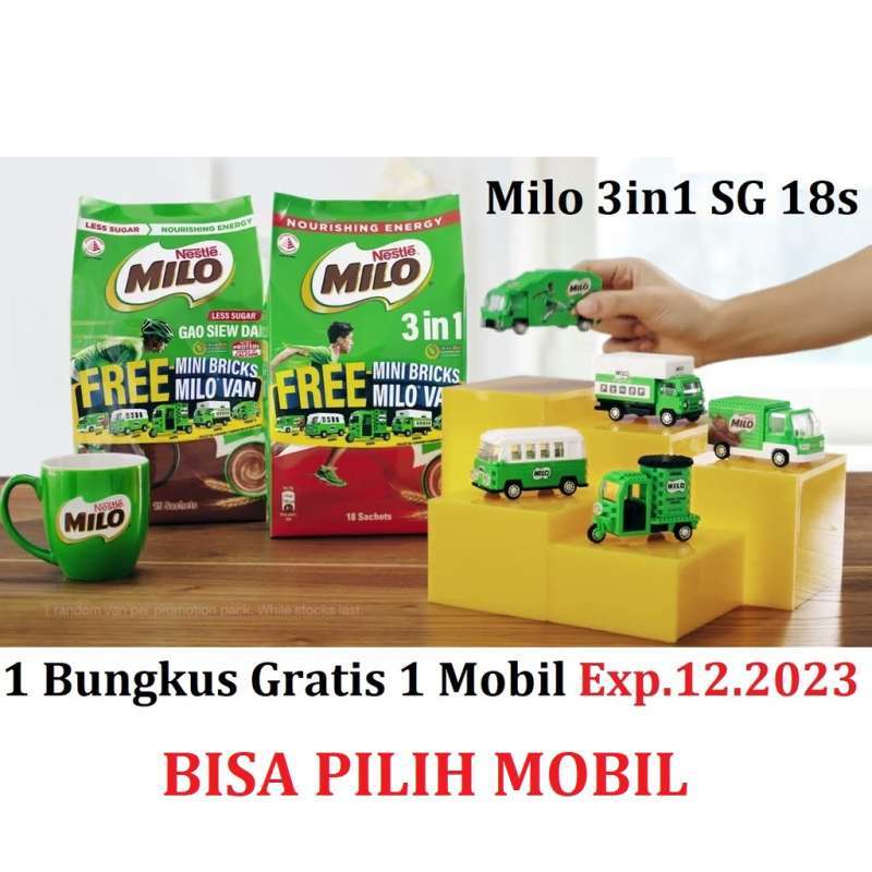 Jual Milo 3in1 Singapore Sg FREE Mini bricks Milo Van 18 sachet BISA ...