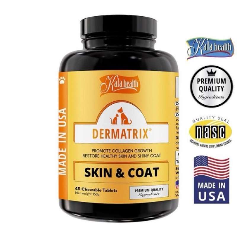 Jual Kala Health Dermatrix Skin & Coat 45 Tab Dog Cat Vitamin Bulu ...