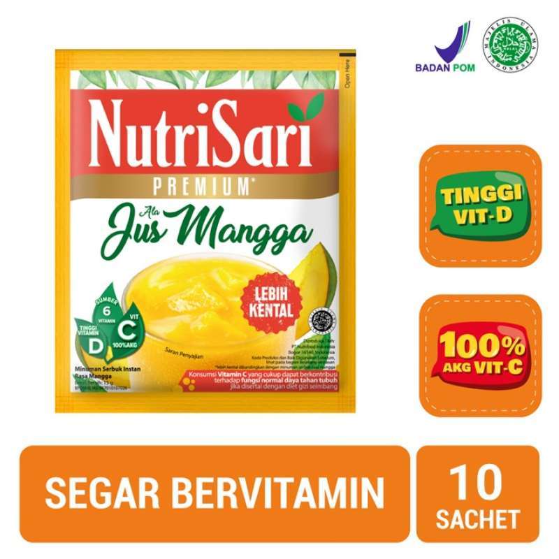 Promo Nutrisari Premium Jus Mangga 10 Sachet Diskon 26% Di Seller ...