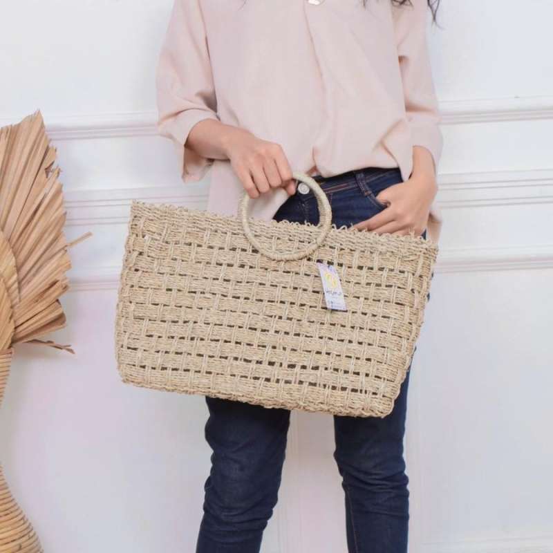 Jual TAS ANYAMAN MENDONG KOTAK // MARISSA BULAT di Seller Halona ...