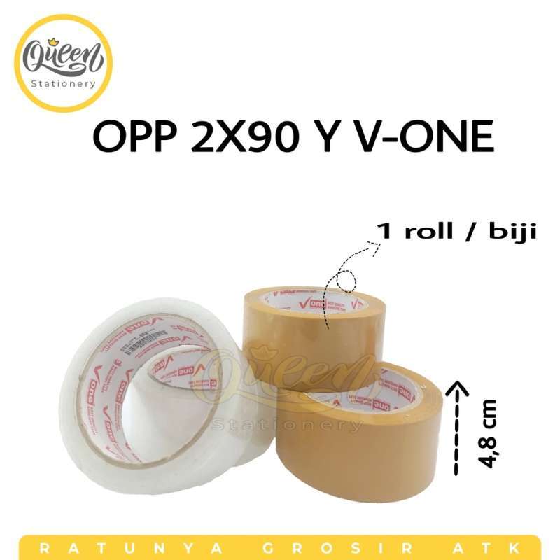 Jual 1 ROLL OPP 2X90Y V-ONE - LAKBAN ISOLASI BESAR COKLAT BENING ...