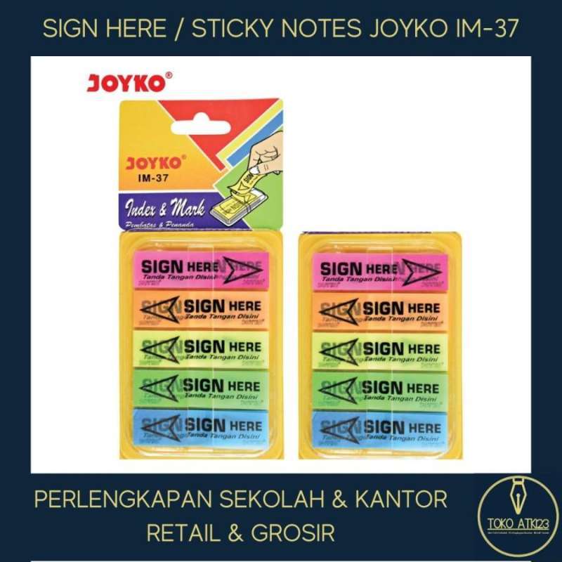 Jual Sticky Note / Sign Here Merk Joyko Kertas IM-37 di Seller Toko ...