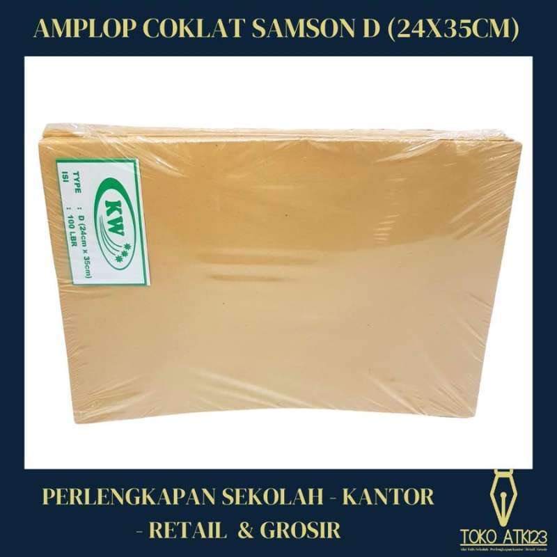 Jual Amplop Coklat Samson D Ukuran 24x35cm / Amplop Dokumen / Lamaran ...