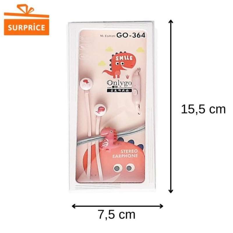 Jual Earphone Karakter Hewan+Karet / Headset Karakter Dinosaurus Dan ...