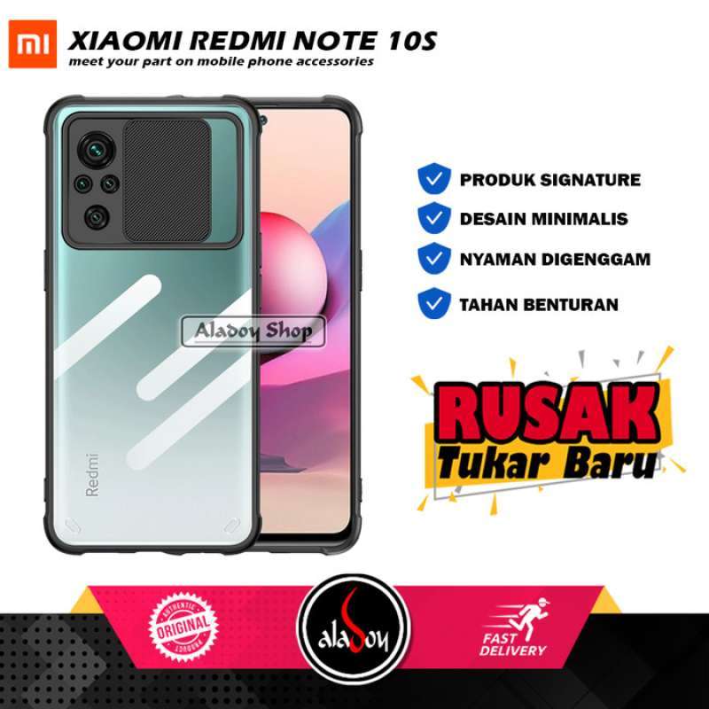 Jual Case Xiaomi Redmi Note 10S Armor Slide Transparent Premium Casing ...