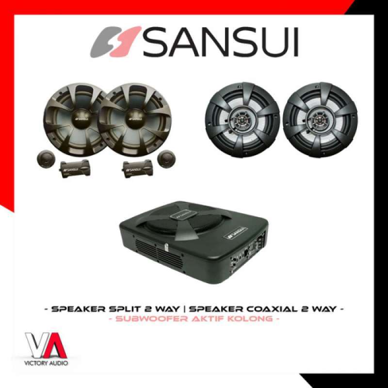 Promo Paket Audio Mobil Full Set Sound System Sansui Sub Speaker Split ...