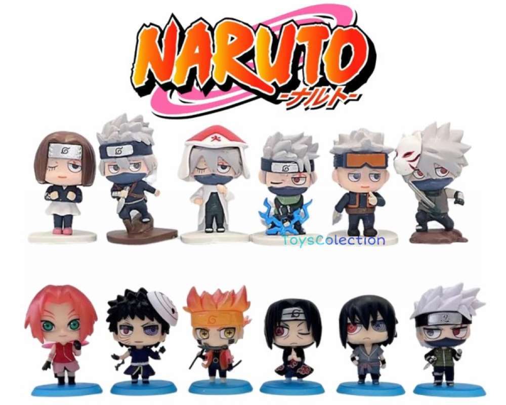 Jual ACTION FIGURE NARUTO SASUKE ITACHI KAKASHI CHIBI SET 6 PCS TOPPER ...