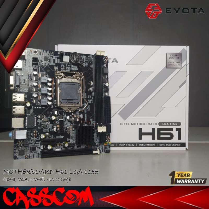 Jual Motherboard Eyota H61 - Mainboard Intel Lga 1155 Di Seller Casscom - Mekarjaya, Kota Depok ...