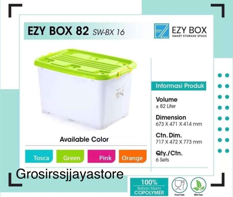 Jual Ezy Box Container Kotak Plastik Penyimpanan 82 Liter di Seller SS ...