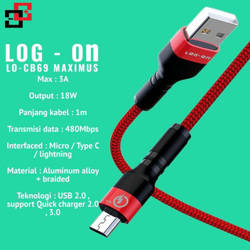 Promo Log - On Kabel Data Nylon Fast Charging 3a Micro / Type C ...