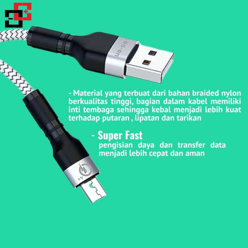 Promo Log - On Kabel Data Nylon Fast Charging 3a Micro / Type C ...