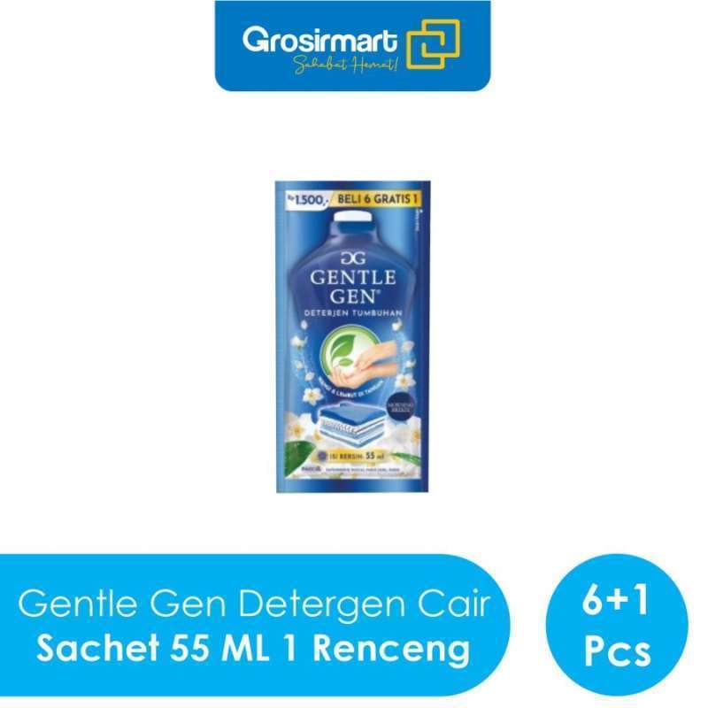 Promo Gentle Gen Detergen Cair Sachet Biru| 1 Renceng isi 6 Sachet Free ...