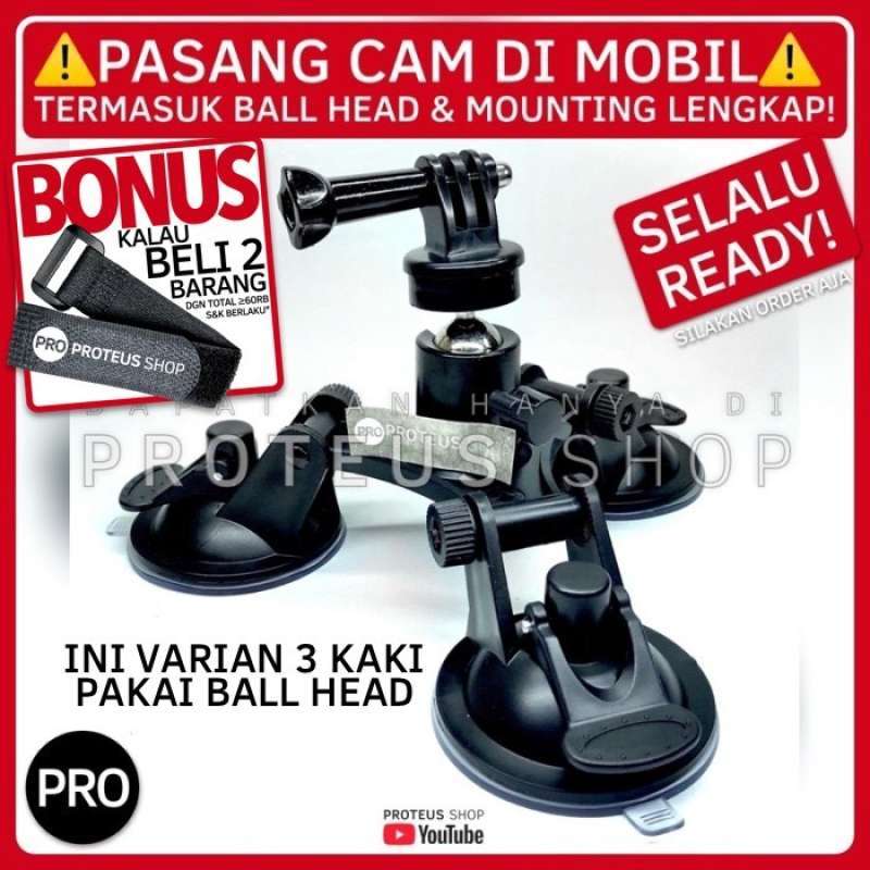 Jual Jual âœ… BRACKET 3 KAKI MOUNT KACA MOBIL CAR GOPRO DJI OSMO ACTION ...