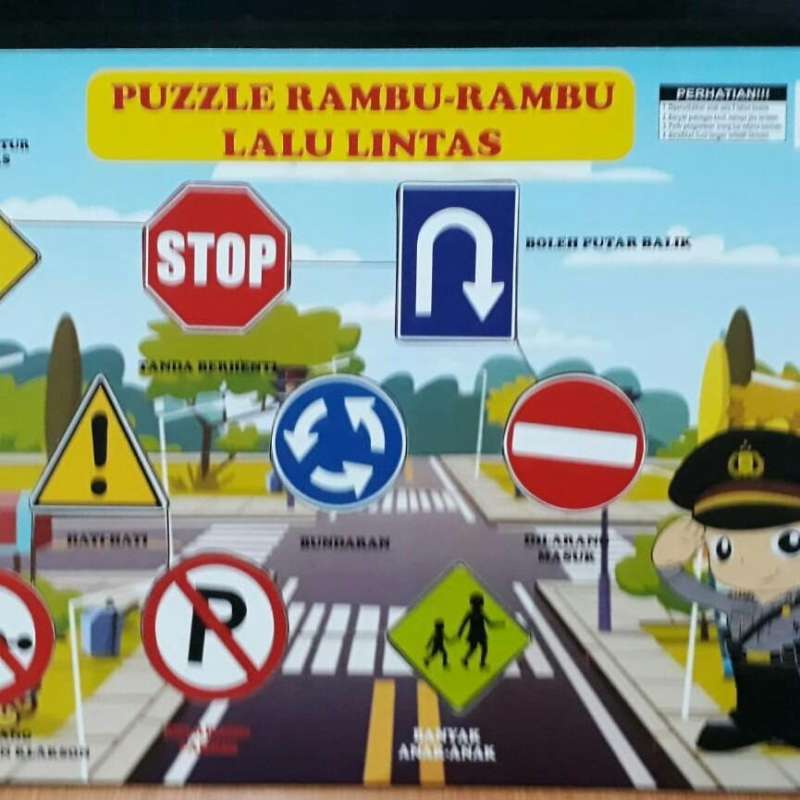 Jual Puzzle Kayu rambu rambu lalu lintas di Seller Pustaka wahid ...