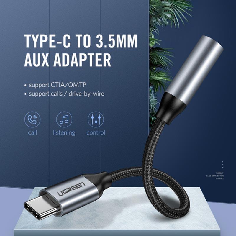 Jual Ugreen CV-25 USB C To AUX Jack 3.5mm Converter Adaptor di Seller ...