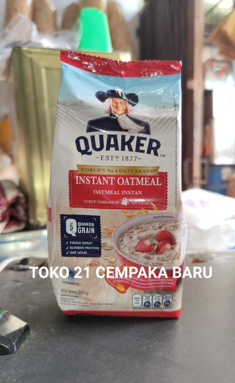 Jual Quaker Instant Oatmeal MERAH Refill 200 gram | Oats Gandum Murah ...