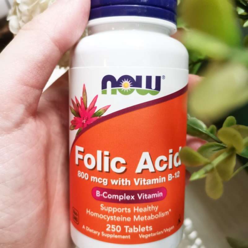 Promo NOW FOLIC ACID 800MG WITH VITAMIN B12 ISI 250 TABS ASAM. FOLAT ...