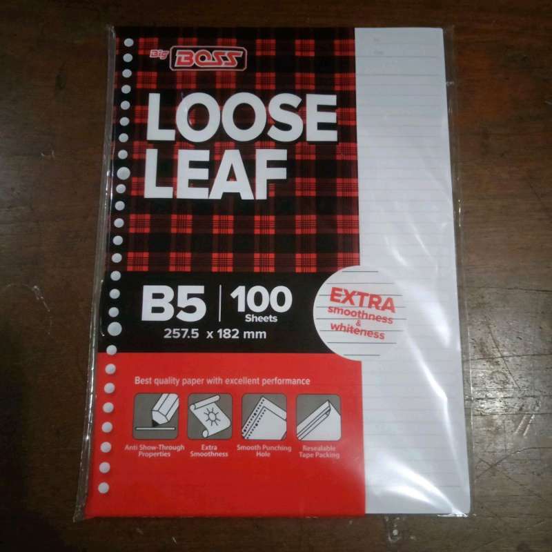 Jual Kertas Binder Loose Leaf B5 Bergaris Per Pak Isi 100 Lembar Di ...