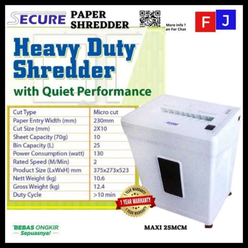 Jual Secure Maxi 25 Mcm 25Mcm Penghancur Kertas Paper Shredder Garansi ...