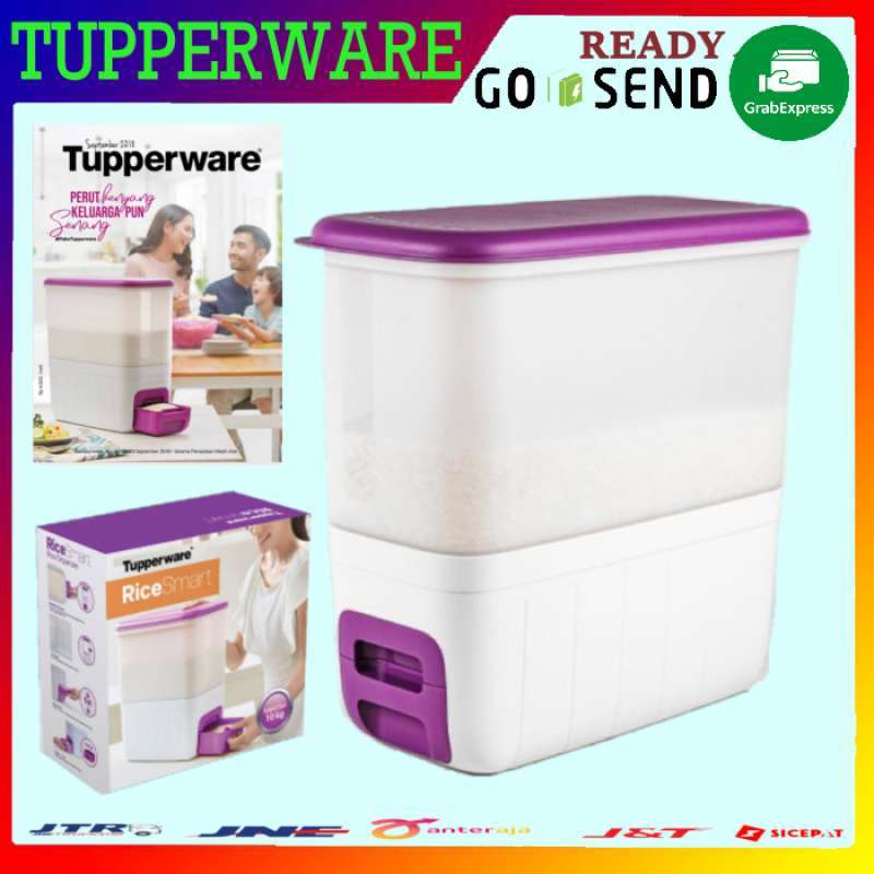 Jual dispenser penyimpan beras rice smart original tupperware 10kg di ...