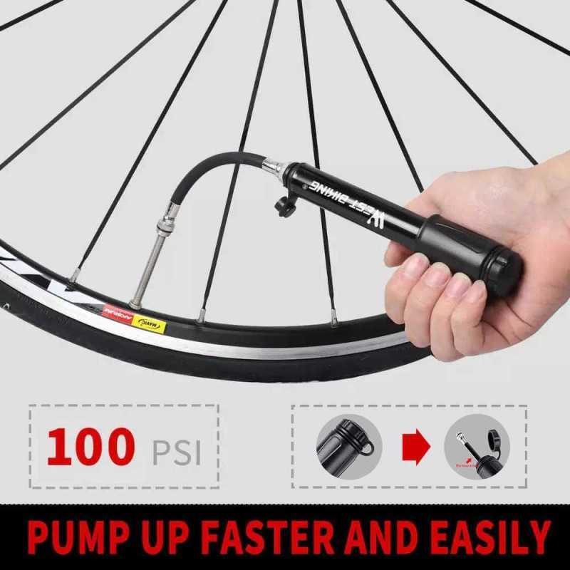 Promo GLO - West Biking Pompa Manual Ban Sepeda Mini Bike Pump 100 PSI ...