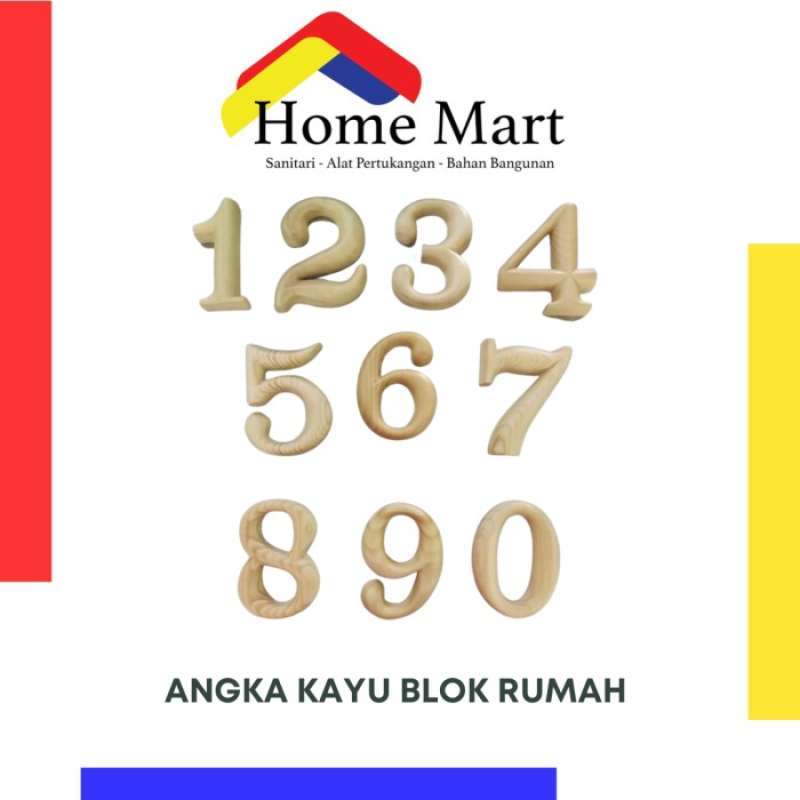 Promo Huruf Alphabet Angka Kayu Blok Nomor Rumah Wooden Letter Diskon ...
