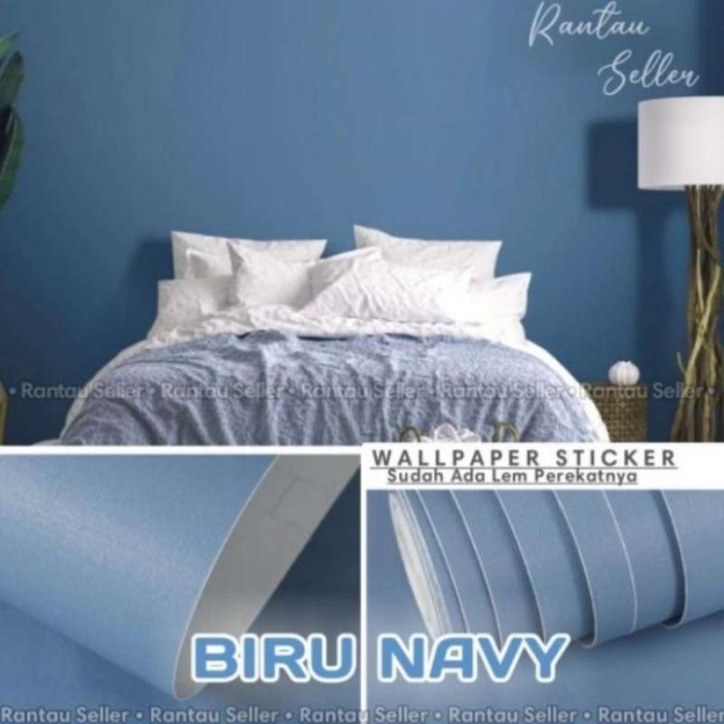 Promo Wallpaper Polos Sticker Dinding polos warna biru navy | Wallpaper ...